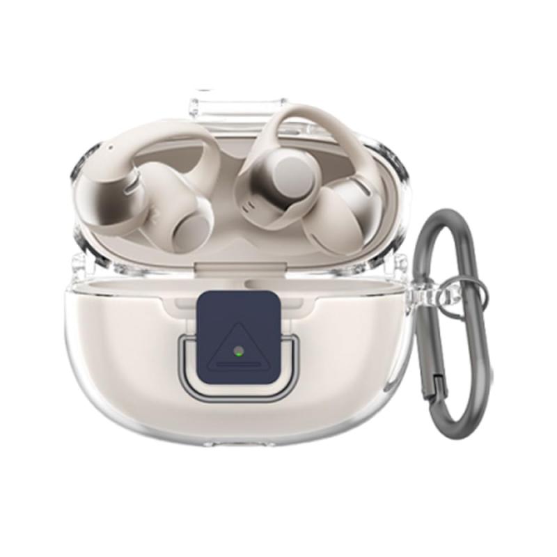 Shokz OpenDots ONE用の ケース カバー ロック機能 透明感ある クリアケース TPU 一体型 保護カバー OpenDots ONEワイヤレスイヤホン保護ケース カラビナ付き1.互換性：ショックス互換品OpenDots ON...