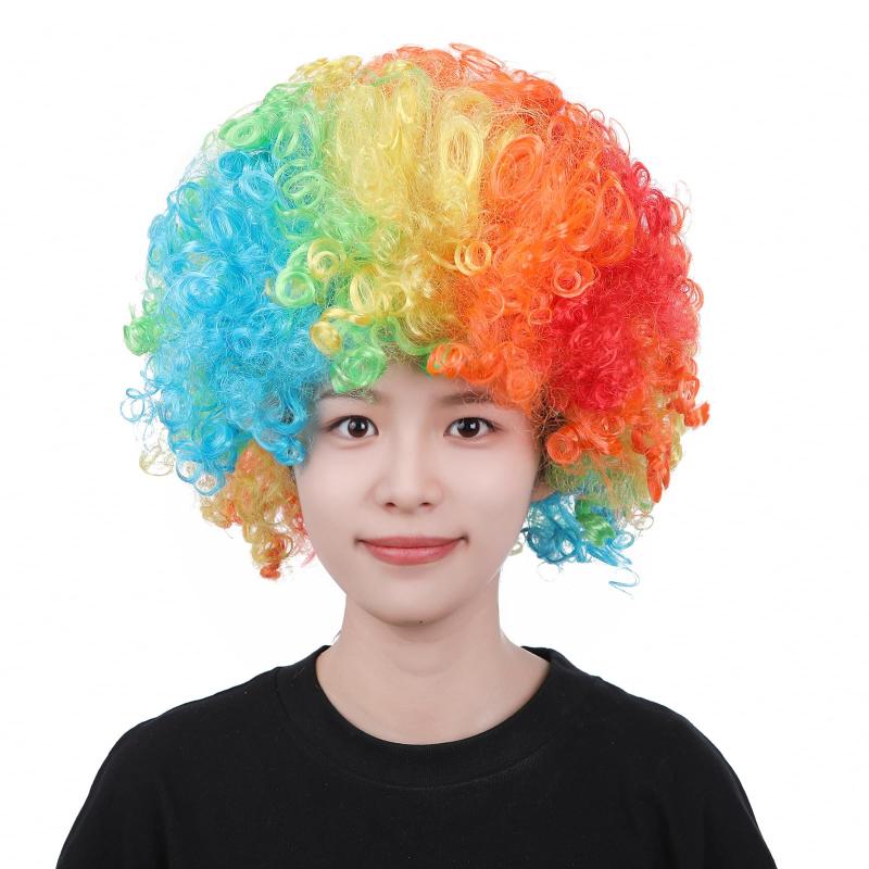 CCINEE ボンバー アフロ ウィッグ/ハロウィン パーティー コスプレ 仮装 衣装 ハロウィン コスチューム カツランド アフロ かつら コスチューム用小物 レインボー 男女共用カラフル