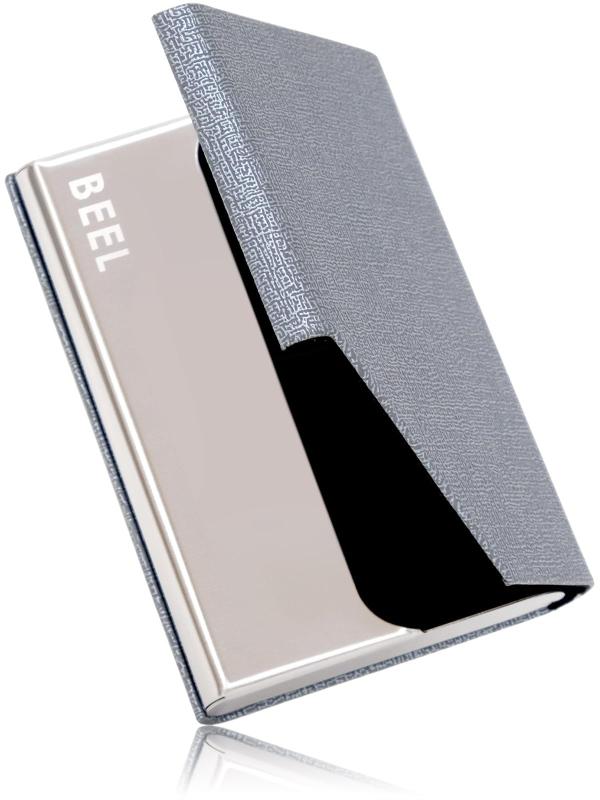 [BEEL] ベール 名刺入れ カードケース 取り出しやすい ステンレス鋼 名刺が折れない 25枚 薄型 PUレザー マグネット式 化粧箱入りギフト プレゼント ビジネス メンズ レディース 男女兼用