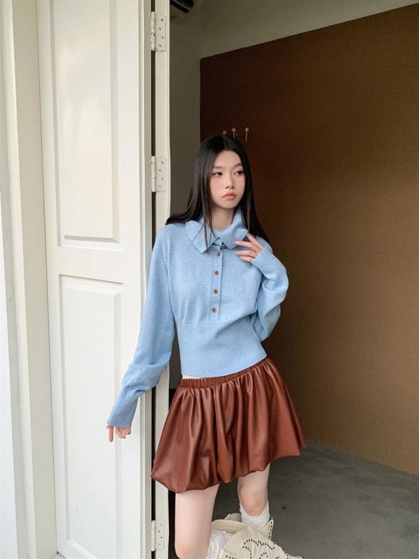・カテゴリ: 毛衣・スタイル: 通勤・柄: 単色・厚み: 中厚・組み合わせ: 単品・デザイン: セットイン・シルエット: ルーズ・袖タイプ: 標準袖・ネックライン: ポロ・袖丈: 長袖・衣丈: 短め(40cm<衣長≤50cm)・カラー...