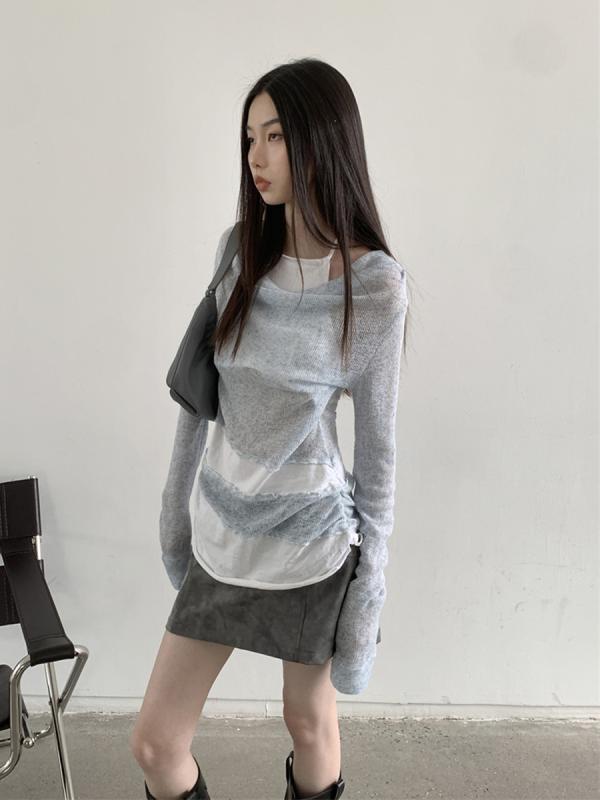 ・カテゴリ: Tシャツ・スタイル: 通勤風・主な素材: 綿・柄: 純色・袖丈: 長袖・版型: ワイドシルエット・衣丈: 普通丈・ネックライン: ボートネック・袖型: 標準袖・流行要素: ステッチ・カラー展開: ステッチ・サイズ展開: S、M