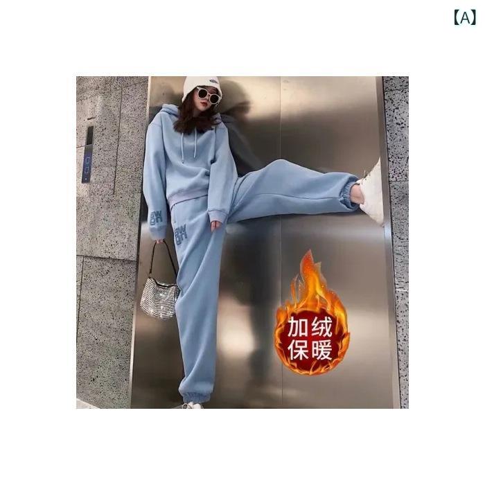 ・カテゴリ: 休闲套装・スタイル: 休闲风・主な素材: 摇粒绒・素材: 涤纶（聚酯纤维）95%以上・カラー展開: 天藍色・サイズ展開: M,L,XL,XXL・袖丈: 长袖・袖型: 常规袖・性別: 女・セットタイプ: 上衣套装