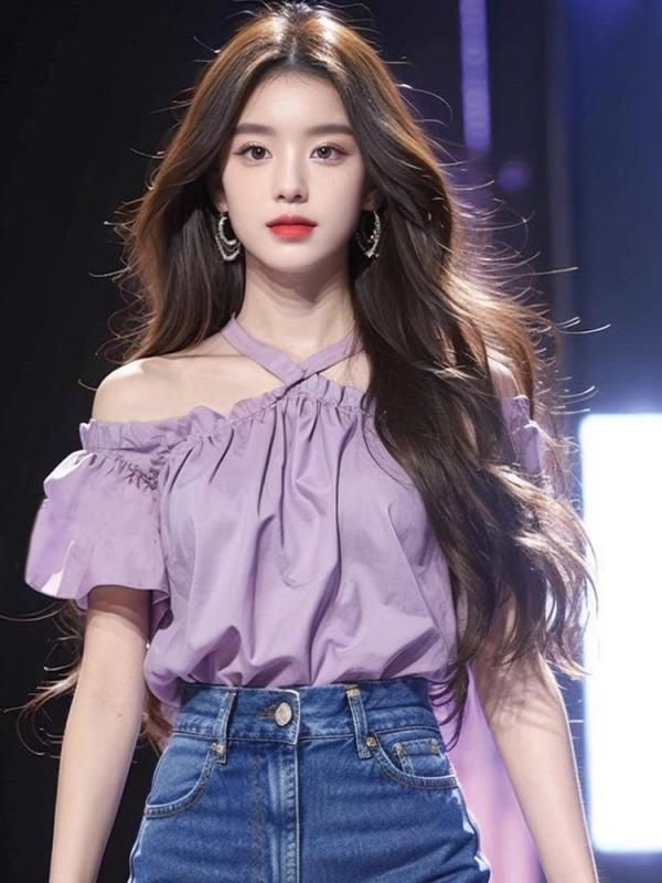 ・カテゴリ: シャツ・スタイル: 少女風・主な素材: ポリエステル100%・柄: 抽象・デザイン: 吊帯・袖丈: 短袖・袖型: シャツ袖・衣丈: 普通・ネックライン: ハングネック・流行要素: 3D立体柄・カラー展開: 紫色・サイズ展開: ...