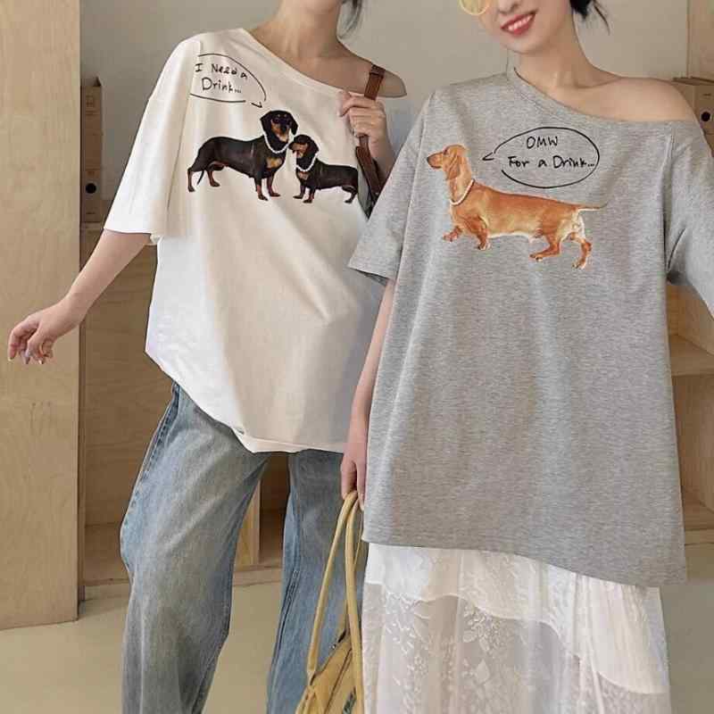 ・カテゴリ: Tシャツ・スタイル: 日韓カジュアル・主な素材: 綿100%・袖丈: 短袖・柄: 3Dプリント・カラー展開: ホワイト、グレー・サイズ展開: S、M、L・フィット感: ルーズ・着丈: ミドルレングス・ネックライン: スラントネ...