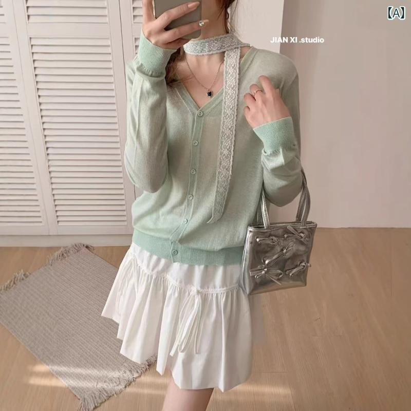 ・カテゴリ: 毛衣・スタイル: 簡約風・主な素材: 桑蚕絲100%・柄: 植物花卉・厚さ: 薄・形式: 単件・款式: 開衫・版型: 常规・袖型: 常规袖・ネックライン: V字領・袖丈: 長袖・流行要素: レース・衣長: 普通款(50cm&l...