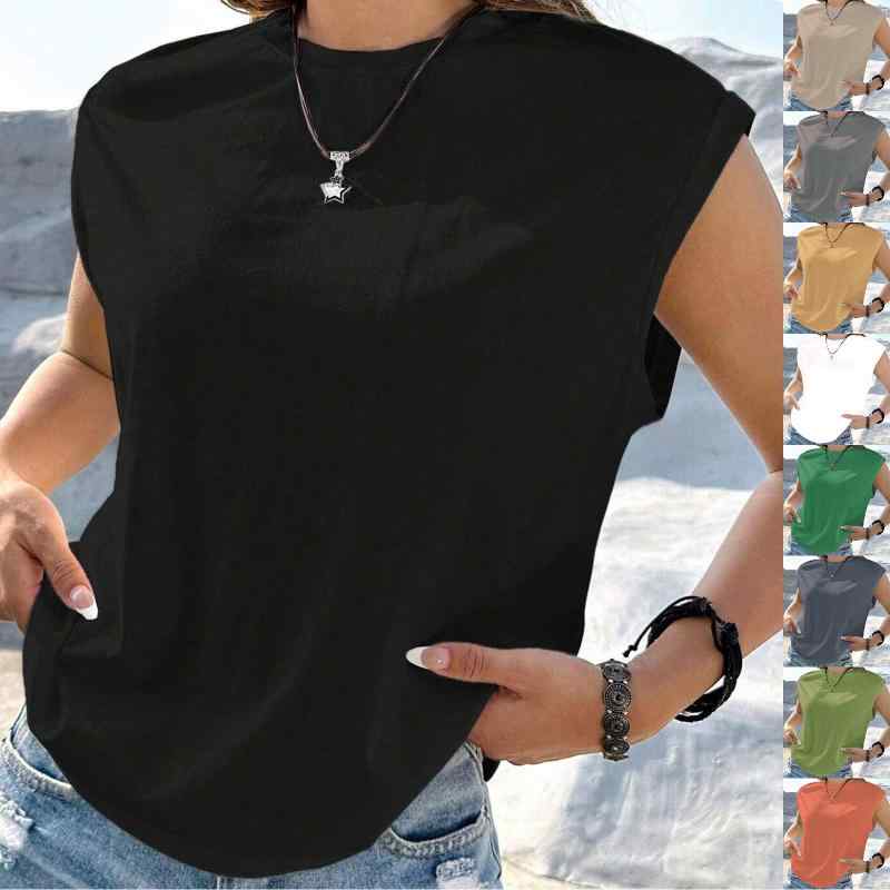 ・カテゴリ: Tシャツ・スタイル: 御姐風・主な素材: 氨纶30%以下・ネックライン: クルーネック・袖丈: 無袖・カラー展開: ブラック、ホワイト、ジンジャーイエロー、グレー、カーキ、オレンジ、レッドブルー、ライトグリーン、グリーン・サイ...