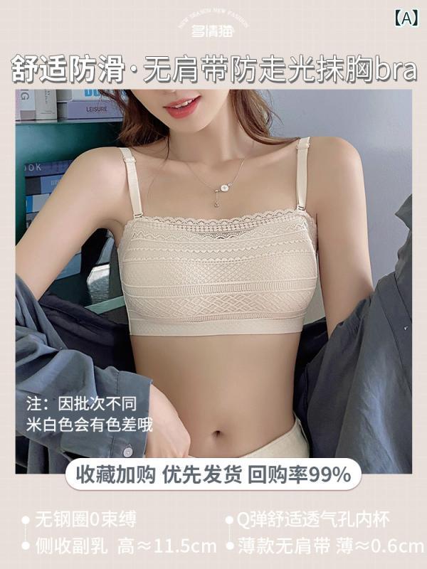 ・主な素材: ナイロン50-70%・裏地素材: スパンデックス30-50%・スタイル: 美背型、日系・ワイヤー: なし・カップタイプ: 3/4カップ・カップパッド: 薄型・肩ストラップ: なし・ホック: 後3列・カラー展開: 米白色、黒、肌...