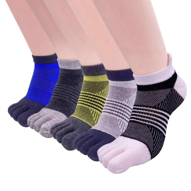 [Vraquir] 靴下 メンズ 五本指ソックス 抗菌 防臭 通気性 脱げない 男性用 くるぶしソックス スニーカーソックス 24-28cm アンクル丈 ソックス 5足セット√ [優れたデザイン]: 手編みの精密縫製 で履き心地、優しくて快...