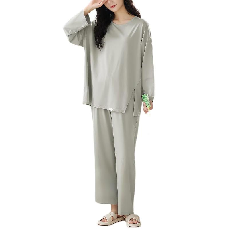 [Quiet Wave] パジャマ レディース 上下セット 長袖 モダール 部屋着 ルームウェア ストレッチ ゆったり リラックス 柔らかい 寝巻き 吸汗通気【商品概要】モダール素材を使用した女性用パジャマセット。ピンク、ベージュ、グリーン...