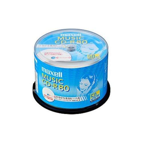 maxell 音楽用CD-R インクジェットプリンター対応「ひろびろ美白レーベル」 80分 (50枚スピ CDRA80WP.50SPタイプ：80<br> 録音時間：79分57秒<br> 入数：50<br>...