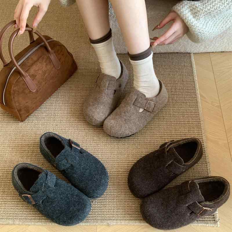 ・カテゴリ: 懒人鞋・スタイル: 勃肯鞋・主な素材: 毛呢・対象性別: 女性・カラー展開: 深灰色内増高5cm, コーヒー色内増高5cm, 浅灰色内増高5cm・サイズ展開: 35, 36, 37, 38, 39・靴底素材: ゴム・内側素材:...