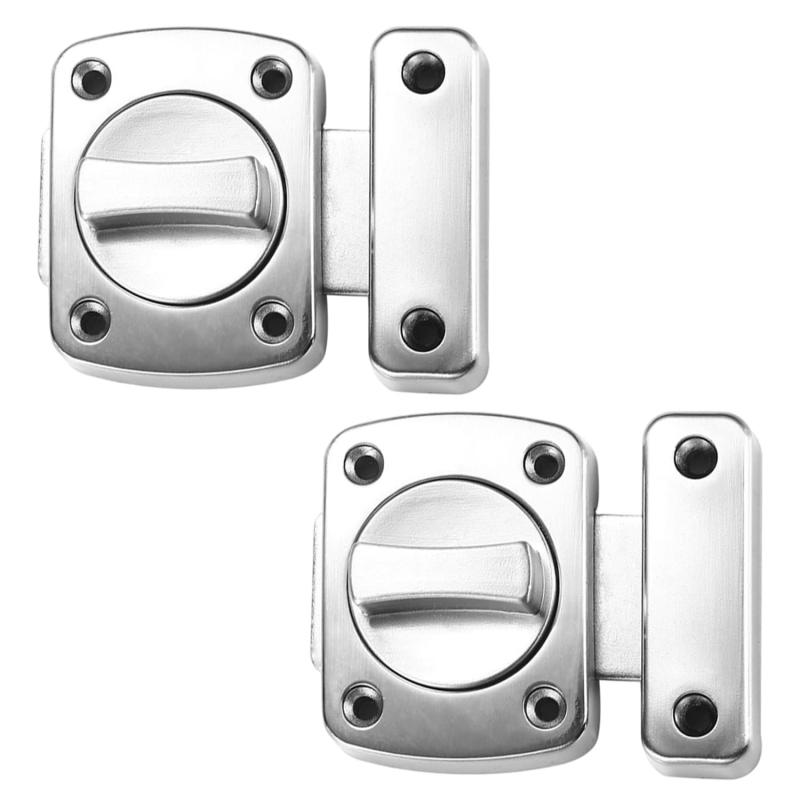 HUAZONTOM ドアロック 内鍵 後付け 部屋 鍵 室内 回転式 穴あけ不要 2個セット 扉 ロック 防犯 内締り錠 浴室ドア 室内ドア かぎ 補助錠 玄関 伸縮ラッチ 金具 部屋の鍵 追加鍵 旅行 アパート ホ