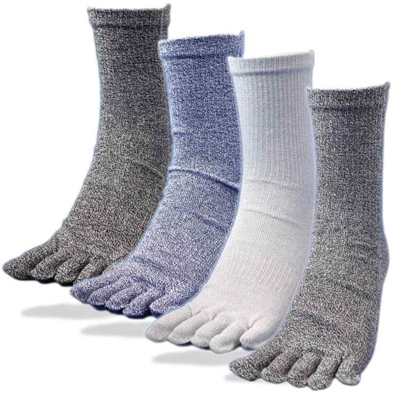 [ハヤシ] 靴下 メンズ 5本指 4足組 軍足 安全靴用 丈夫でハードな作業でも安心な強度「強力ING‐ゴーリキング」安全靴対応ソックス 杢グレー系 24.5～27cm G916「安全靴を履く時に、とにかく丈夫な靴下が欲しい」というご要望に...