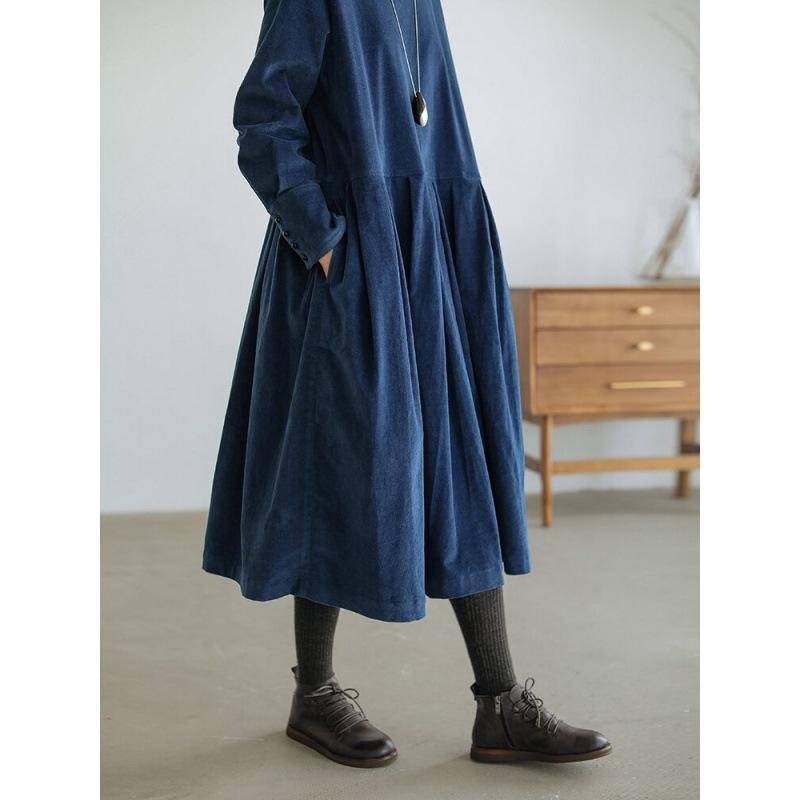 ・カテゴリ: 連衣裙・スタイル: 日系風,日韓休闲・主な素材: ポリエステル30-50%,綿30-50%・柄: 単色・カラー展開: ブルー,ブラウン・サイズ展開: S,M,L,XL・ネックライン: ラウンドネック・袖丈: 長袖・スカート丈:...
