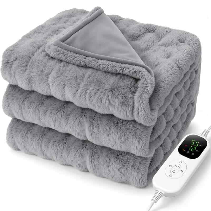 電気毛布 掛け 敷き 頭寒足熱 8段階温度調整 12Hタイマー機能 電気ブランケット 厚手生地