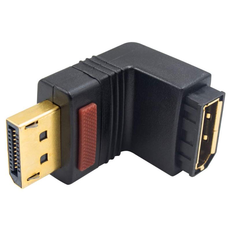 Poyiccot L字型 DP Displayportアダプタ, 90度DP 上向きDisplayPortオスtoメス延長アダプタ