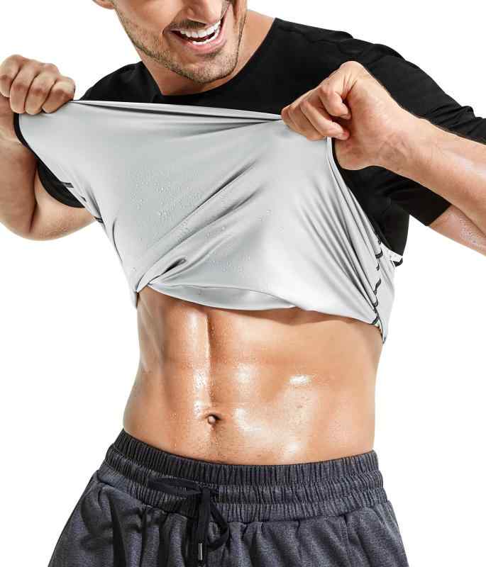 [Sawaiko] 背中 汗対策 サウナ メンズ サウナスーツ 着るサウナ スポーツインナー メンズ tシャツ 発汗 防寒「ショートスリーブデザイン」このサウナTシャツメンズは、シンプルなラウンドネックのショートスリーブデザインで、どんな場...