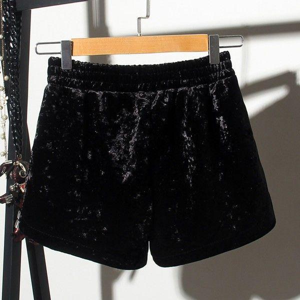 ・カテゴリ: 休闲裤・パンツタイプ: 阔腿・パンツ丈: 5分丈・厚さ: 厚手・柄: 無地・カラー展開: ブラック・サイズ展開: M、L・スタイル: 通勤