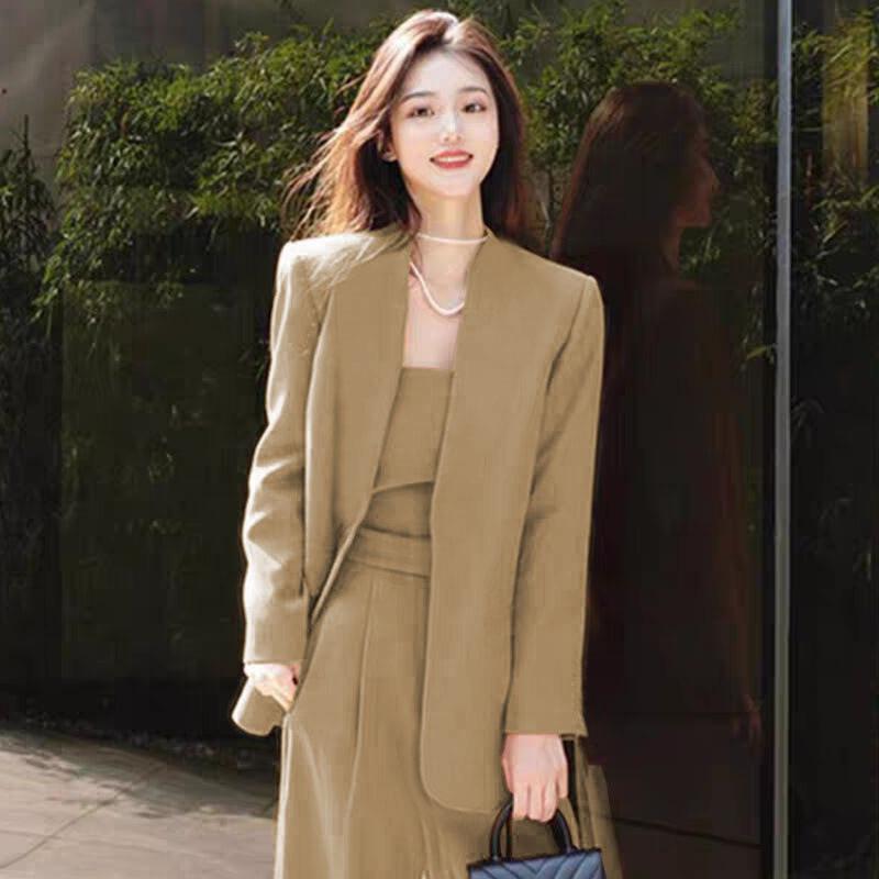 ・カテゴリ: 女性用セットアップ・スタイル: 通勤風・主な素材: ポリエステル90-95%・パンツ丈: ロング・袖丈: 長袖・袖タイプ: スタンダード・カラー展開: 米白色、ブラック、ピンク、紫ピンク、カーキ、ジンジャーイエロー、ブラウン、...