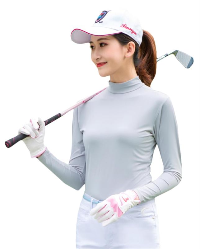 [BEIBANG]レディース ゴルフ UVカット 接触冷感 インナー tシャツ ハイネック 吸汗 速乾 通気 ストレッチ 長袖 日焼け止め ロング 薄手 テニス スポーツ アウトドア トラベル ランニング ゴルフ
