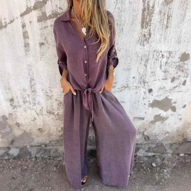・カラー: 紫色、コーヒー色、カーキ色・サイズ: S、M、L、XL、2XL、3XL・スタイル: 通勤風・パンツ丈: ロング・袖丈: 長袖・袖型: 標準・主な素材: ポリエステル95%以上・柄: 無地・流行要素: ステッチ・カテゴリ: 休闲セ...