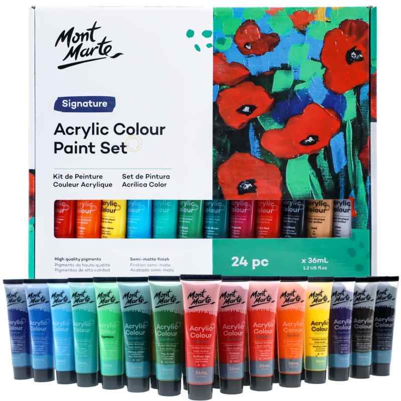 MONT MARTE Acrylic PaintMont Marteアクリルペイントセットには、24色の明るい色が含まれています：このセットは便利な36mlチューブで24色の鮮やかな色が含まれており、ほとんどのアートやアート技術に適していま...