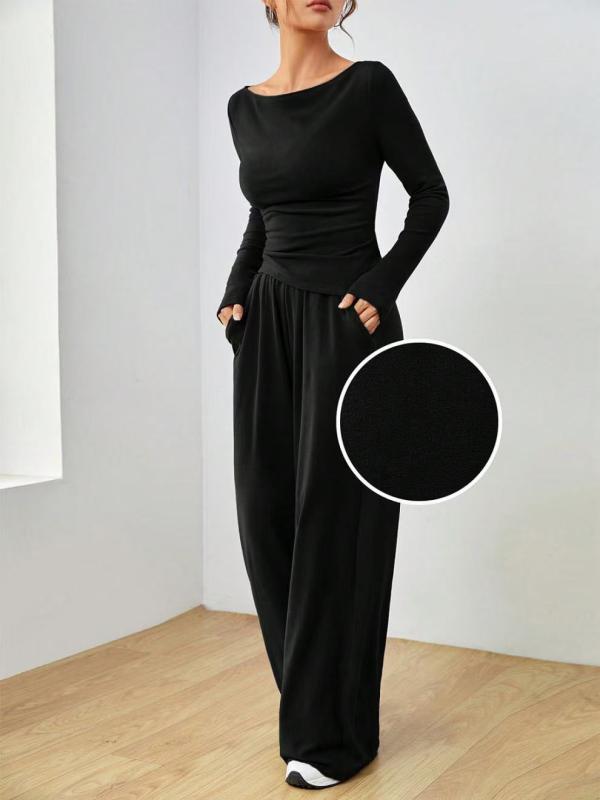 ・カラー展開: ブラック、ダークグレー、ネイビー・サイズ展開: S、M、L、XL・主な素材: ポリエステル95%以上・スタイル: カジュアル・袖丈: 長袖・袖型: ストレート・パンツ丈: ロング・カテゴリ: カジュアルセットアップ