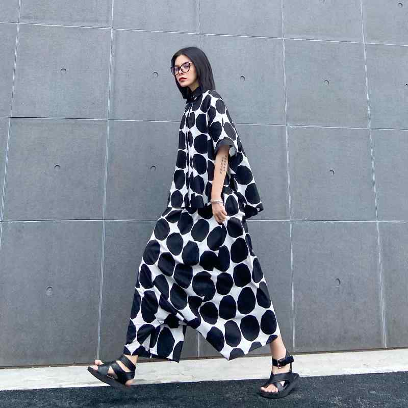・スタイル: 街頭風・パターン: 波點・パンツ丈: 七分・流行要素: ポケット・技法: プリント・素材名: シャツコットン・主素材: コットン・主素材2: ポリエステル・袖型: バットスリーブ・袖丈: 三分・商品カテゴリ: カジュアルセット...