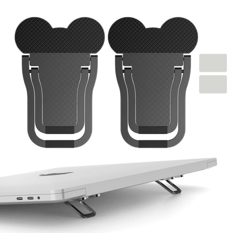 AIYUJIWU ノートパソコン スタンド ノートPCスタンド 人間工学 貼り付け型 折り畳み式 フットヒート 亜鉛合金製 耐久性 放熱 冷却 軽量 滑り止め 持ち運びに便利【放熱・冷却效果】 ノートPCの底面に空間を作ることで通気性を確保...