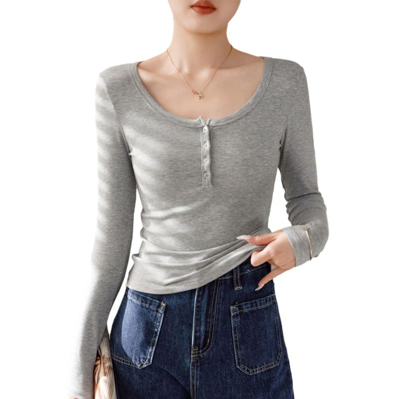 [Wowcarbazole] tシャツ レディース 長袖 クルーネック 無地 カットソー 薄手 柔らかい 長袖Tシャツ トップス 女 インナー おしゃれ 春秋冬ふわふわの生地を採用したので、肌にやさしく、肌着にしても肌に刺さる感じがないレデ...