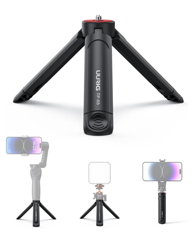 VRIG ミニ三脚 カメラ 三脚 卓上 自撮り棒 360°回転 ボールヘッド コールドシュー付き1