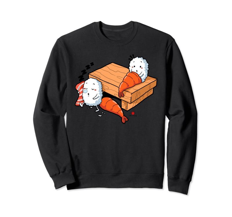 深寿司用寝袋 - 深寿司用寝袋 トレーナーお昼寝 サケ あしみ 炊飯台の上で寝るとっても可愛いにぎり寿司 ああ、私の神、とてもかわいい注目を集め、次回の日本ディナーパーティーでどのように楽しく賢いか見せたい寿司愛好家への贈り物として最適です。