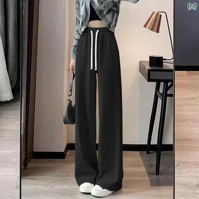 ・スタイル: 清新甜美・カテゴリ: 休闲裤・パンツタイプ: 直筒裤・フィット: 宽松型・パンツ丈: 長丈・ウエスト: 高腰・厚み: 中厚・流行要素: ポケット・主素材: 90%（含）-95%（不含）・主素材2: 氨纶・主素材2含有量: 30...