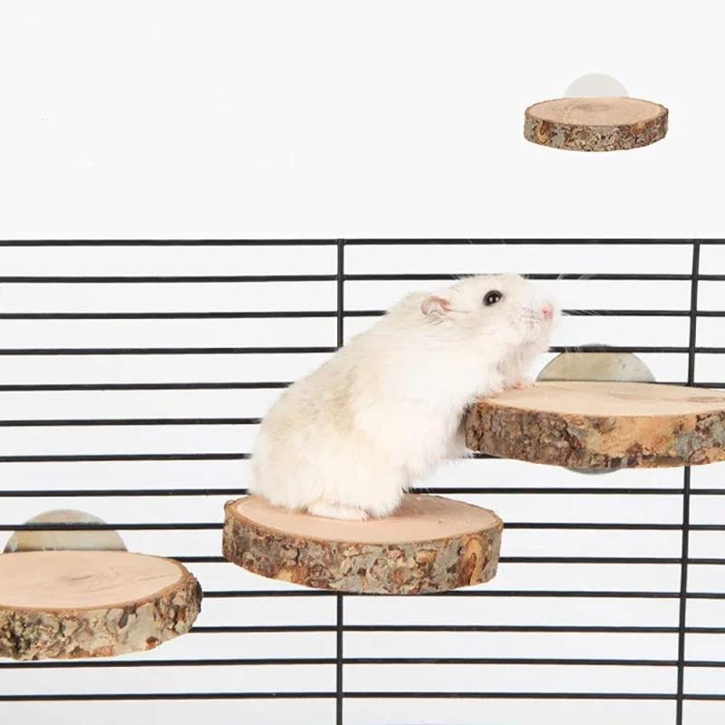 MUYYIKA 木製 コーナーステージ ステップ 丸い形 踏み台 ハムスター 小動物用 ペットおもちゃ 遊び場 飼育ケージ内装 天然木素材 多機能 オウム 止まり木 鳥スタンド 金具付き 取り付け簡単【プレミアム素材】高品質の天然木を使用し...