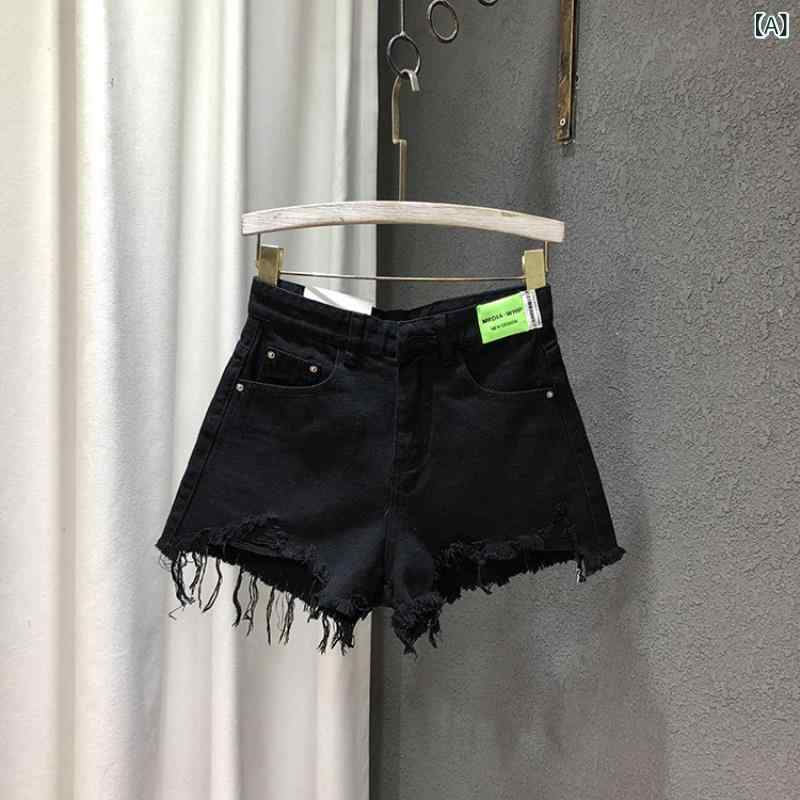 ・主な素材: 綿50%（含）-70%（不含）・カテゴリ: ホットパンツ・スタイル: 韓系、日韓休闲・デザイン: 直筒、高腰・厚み: 薄・カラー展開: ブラック、復古ブルー・サイズ展開: S、M、L、XL、2XL・伸縮性: 微弾・流行要素: ...