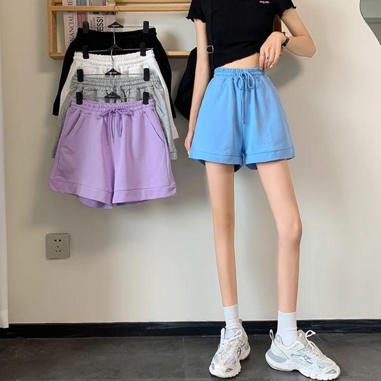 ・主な素材: 綿70-80%・裏地素材: ポリエステル30%未満・カテゴリ: ショートパンツ・スタイル: 日韓カジュアル、ゆったり風・腰型: 高腰・厚み: 中厚・カラー展開: ブラック、グレー、ホワイト、パープル、ブルー・サイズ展開: M、...