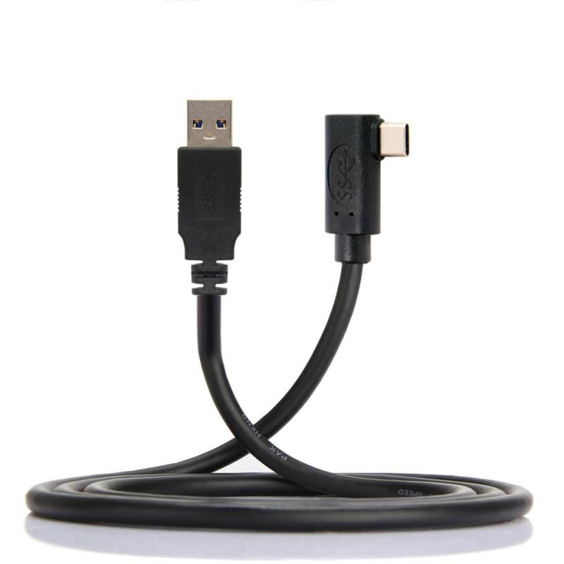 USB 3.1 Type-C 左向きタイプから標準USB3.0データケーブルに適合 1.2M に適合 Oculus Link VRUSB 3.1 Type-C 左右角度タイプ-標準USB3.0データケーブル Oculus Link VR用左...