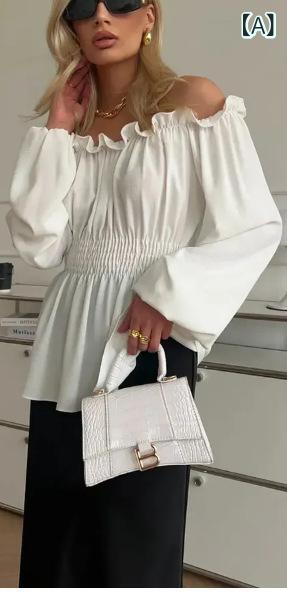 ・カテゴリ: シャツ・スタイル: プリンセス・主な素材: ポリエステル70-80%・袖丈: 長袖・袖型: 泡泡袖・衣長: 普通・ネックライン: 一文字・柄: プリント・流行要素: プリーツ・カラー展開: ホワイト、ブラック、ブルー・サイズ展...