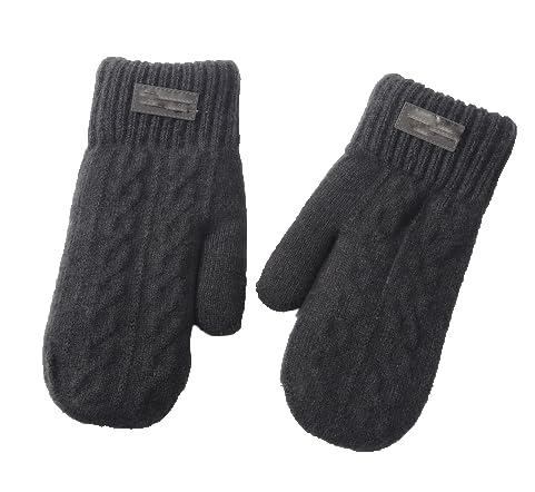 [LYING] ニット手袋 メンズ ミトン手袋 防寒グローブ 厚手 毛糸編み 冬 裏起毛 暖かい ハンドウォーマー 大人 男性 防風 保温 ニットグローブ 手ぶくろ 冬用 自転車 バイク 登山 アウトドア 伸素材：アクリル、ボア　　サイズ：...