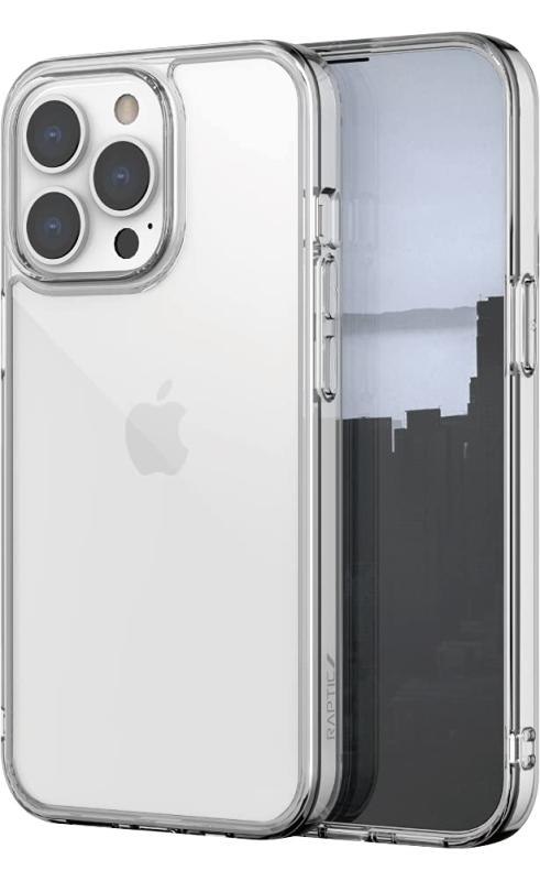 【RAPTIC】 iPhone13Pro 対応 ケース クリア ガラス ストラップ OK 薄い スマホケース 強化ガラス ハイブリッド 透明 ガラスケース カバー ストラップホール 付 透明ケース スマホカバー [ Apple iPhon
