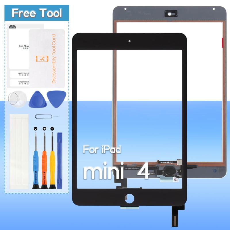 A-MIND for iPad mini 4 A1538,A1530 交換修理用タッチパネル,フロントガラスデジタイザ 取り付けテープ付属 画面保護フィルム 修理パーツ部品
