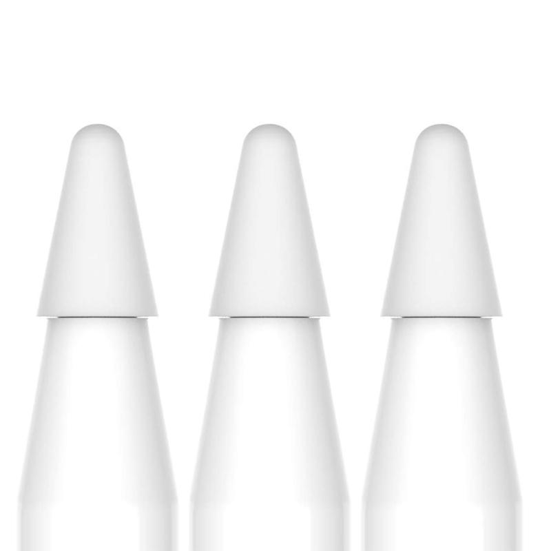 【MEWMI】2IN1 白ア ップル ペン チップ チッププロテクター1ST 2ND代 と互換性のある滑り止め筆記ペン先 8個入り