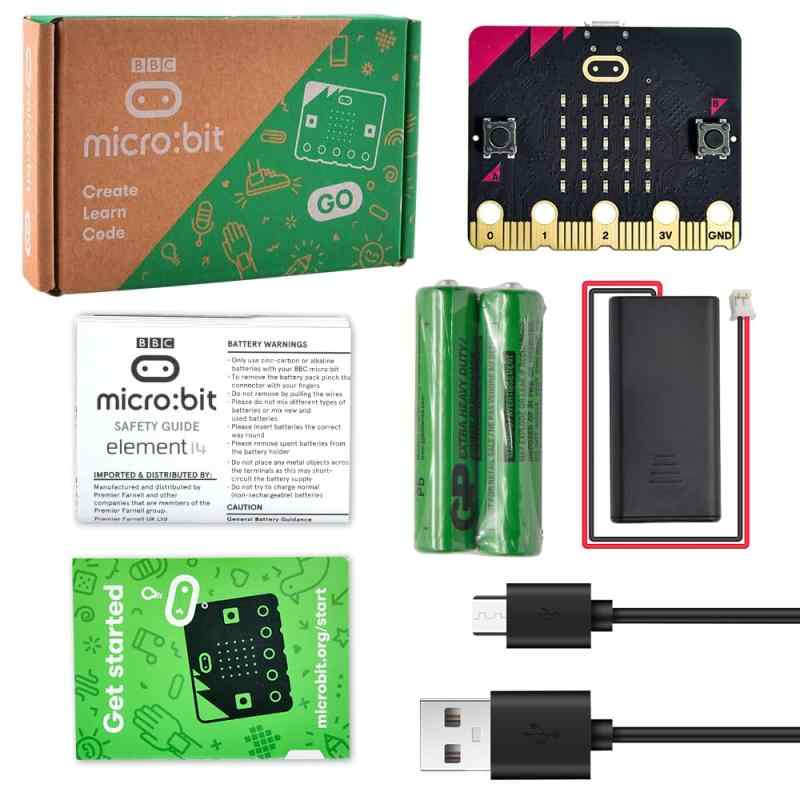 KEYESTUDIO MICROBIT V2.2 GOキット マイクロビット マイクロビット セット 初心者向けパッケージ内容: micro:bit v2.2ボード x 1、micro USBケーブル x 1、バッテリーホルダー x 1、A...