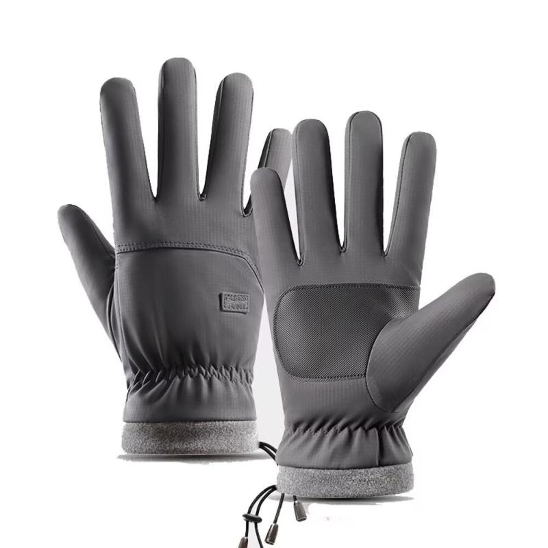 [Bageson] 手袋 メンズ 裏起毛 防寒 スマホ対応 自転車グローブ 撥水加工 スキー バイク 防風 登山 通勤 運転【ドローストリング付きなので風の侵入を防ぐ】サイズ調節かのリブ部分。手首にフィットし袖口からの冷気をストップ。快適に...