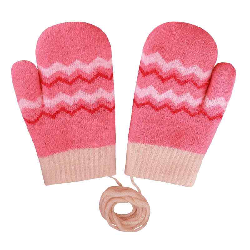 [Afindern] ベビー手袋 キッズ ミトン かわいい グローブ 0～3歳 防寒 保温 波紋柄 2層構造 ふわふわ 裏起毛 あったか 首紐付き 通園 お出かけ 雪遊び 誕生日 出産祝い プレゼント 男の子 女の子 サイズ：約14×9cm...