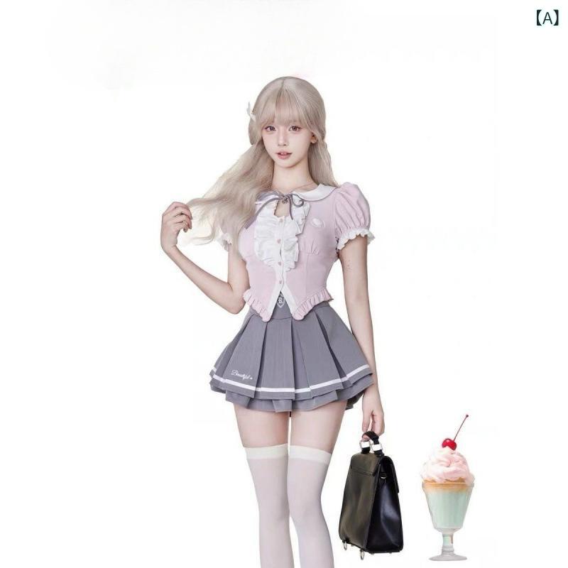 ・カテゴリ: スカートセット・スタイル: 通勤風・袖丈: 長袖・袖型: シャツ袖・スカート丈: ミドル丈・カラー展開: 粉白、ピンク、グレー、ホワイト・サイズ展開: S、M、L、XL