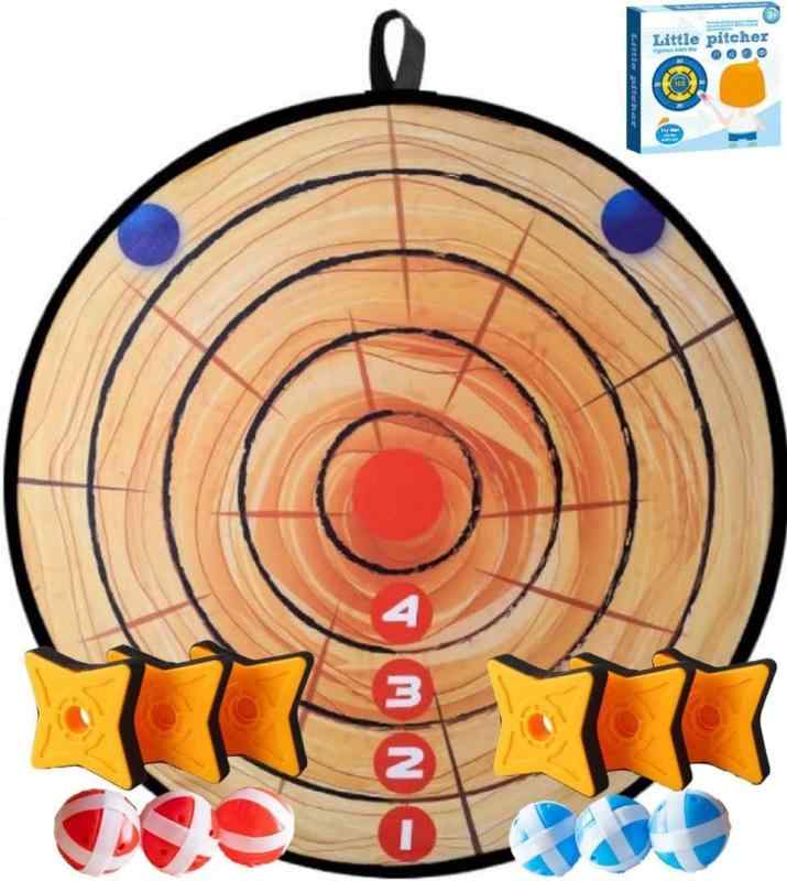 [Seul Bleu] ダーツボード 粘着式 大判71cm ボール 直径 5cm 12個 的当て レクリエーション ゲーム 3柄展開今ならボール増量で12個付き子供から大人までパーティで盛り上がるアメリカ式マジックボールのダーツゲームです。...