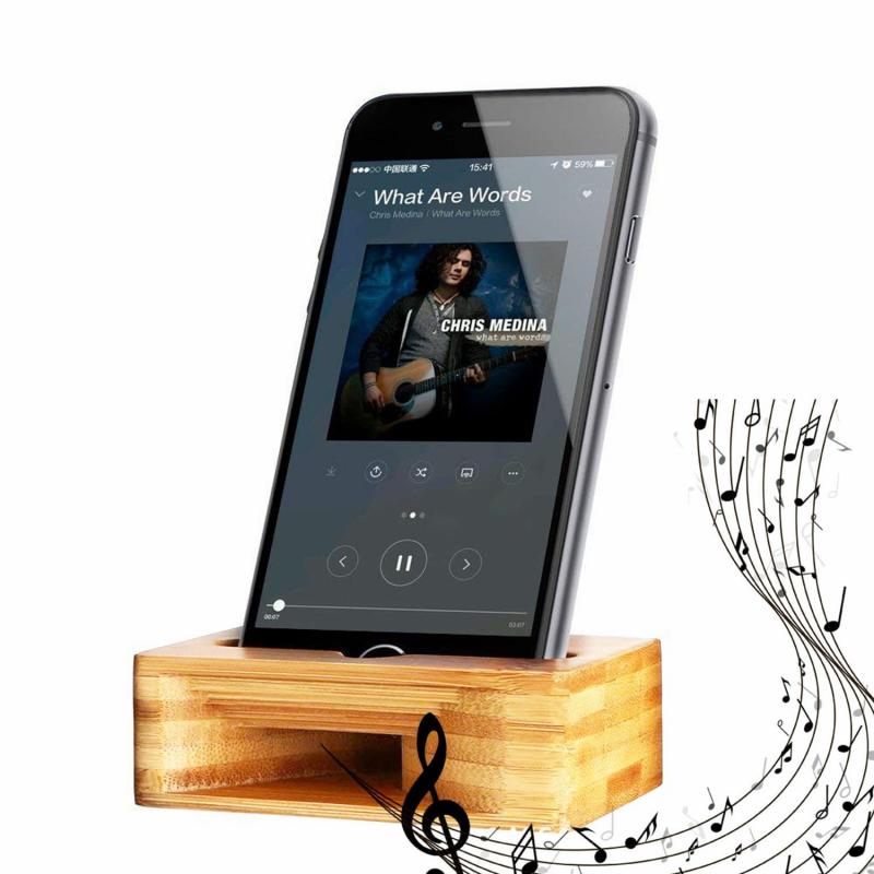 TSUCIA スマホスピーカー スタンド 天然竹製 スマホホルダー サウンドアンプ機能付け スマホスピーカー 手作り 電源不要 4.7-5.5インチスマホ対応 アウトドア活躍 携帯便利