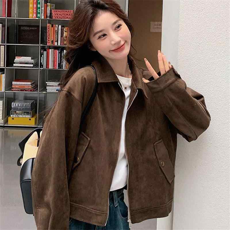 ・主な素材: 麂皮绒・柄: 単色・スタイル: 通勤、都市・商品カテゴリ: 外套・袖丈: 長袖・袖型: 通常・ネックライン: ポロ・カラー展開: ココア色・サイズ展開: S、M、L、XL、2XL