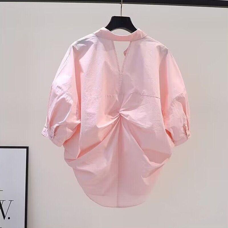・カテゴリ: シャツ・スタイル: 私服・主な素材: ポリエステル70-80%、スパンデックス30%未満・パターン: 無地・デザイン: 開衫、ピース/スプライス加工、プリーツ・袖丈: 七分袖・フィット: ルーズフィット・衣丈: 普通(50cm...
